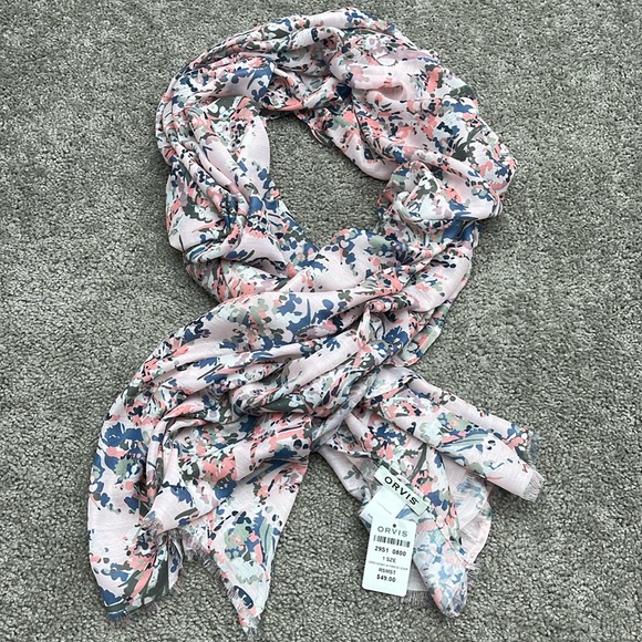 Orvis | Accessories | Nwt Orvis Dusty Rose Multi Abstract Print Wrap ...